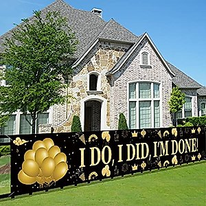 I Do I Did I’m Done Backdrop Banner Decorations, Large Divorced Party Sign Supplies, Single Af, Newly Unwed Party Photo Booth Props Décor (9.8x1.6ft)