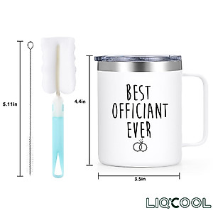 LiqCool Wedding Officiant Gift, Wedding Officiant Gift Men Women, Gifts for Wedding Officiant, Best Officiant Ever Coffee Mug, Thank You Officiant Gifts for Wedding from Bride Groom(White, 12Oz)
