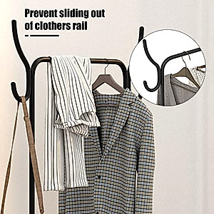 Waktavel Laundry Cart with Hanging Rack, Freestanding Laundry Hamper with Clothing Rack, Laundry Sorter with Hanging Bar and 2 Side Hook for Living Room Bedroom Entrance