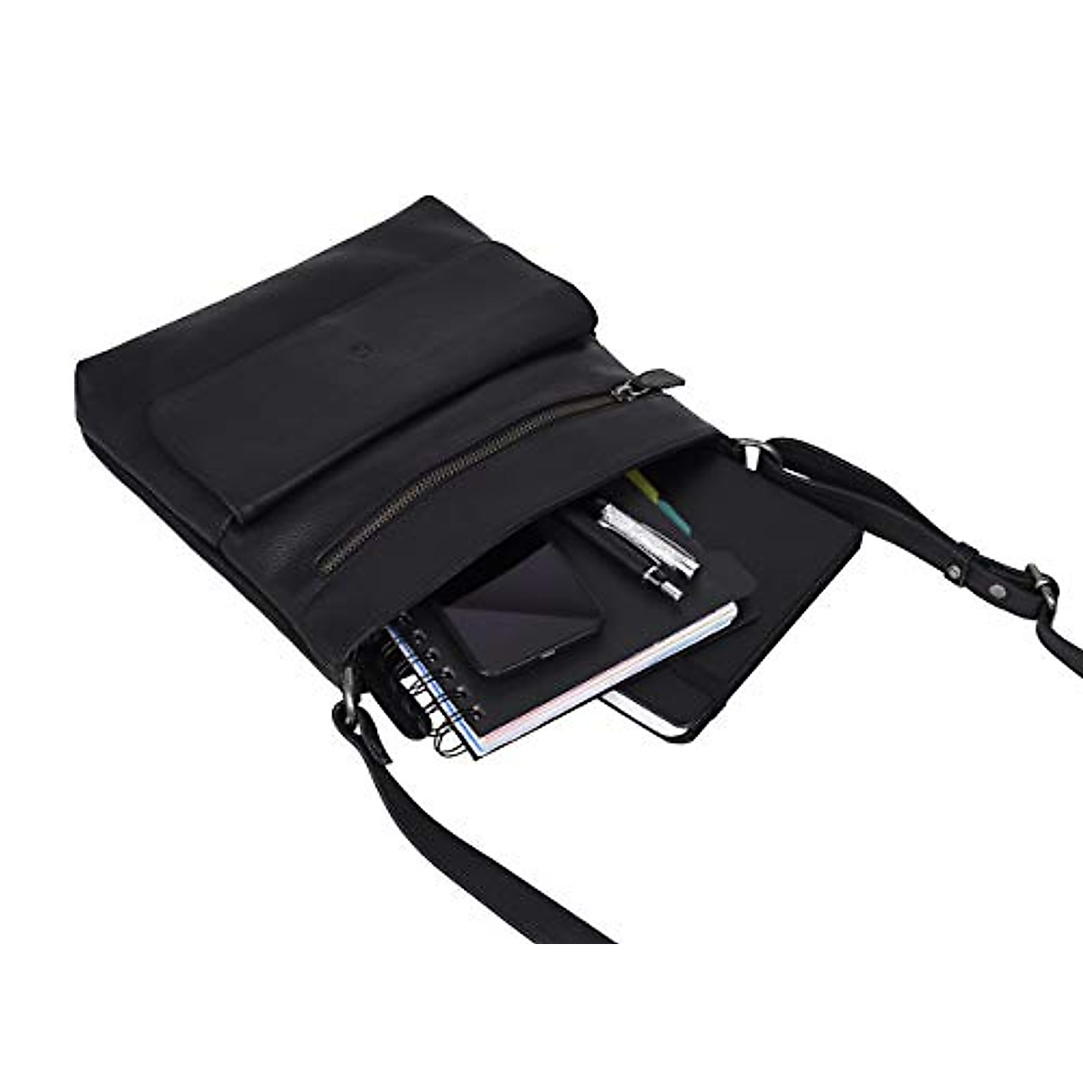 ANTONIO VALERIA Piper Grainy Napa Black Premium Leather Crossbody Bag