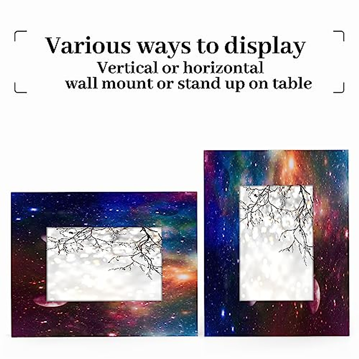 Pardick Galaxy Solar System Planets 11x14 Picture Frame, Outer Space Nebula Wooden Photo Frames for Wall Mounting or Tabletop Living Room Bedroom Home Decor