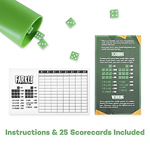 Brybelly Farkle: The Family Dice Game | Fun Dice Game for Game Nights | 1 Cup & Dice | 2-8 Player Game