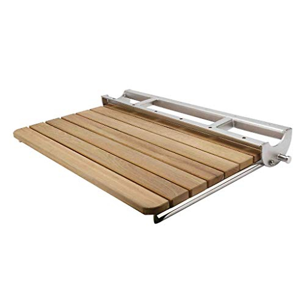 HYDDNice 26"x16" Wall Mounted Teak Folding Shower Seat Bench Bathroom Stool Solid Wood Fold Down & 316 Stainless Steel Accessories