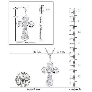 Dazzlingrock Collection Creative Round White Diamond Womens Cross Charm Religious Pendant (0.10 ctw, Color White, Clarity I2-I3), 925 Sterling Silver