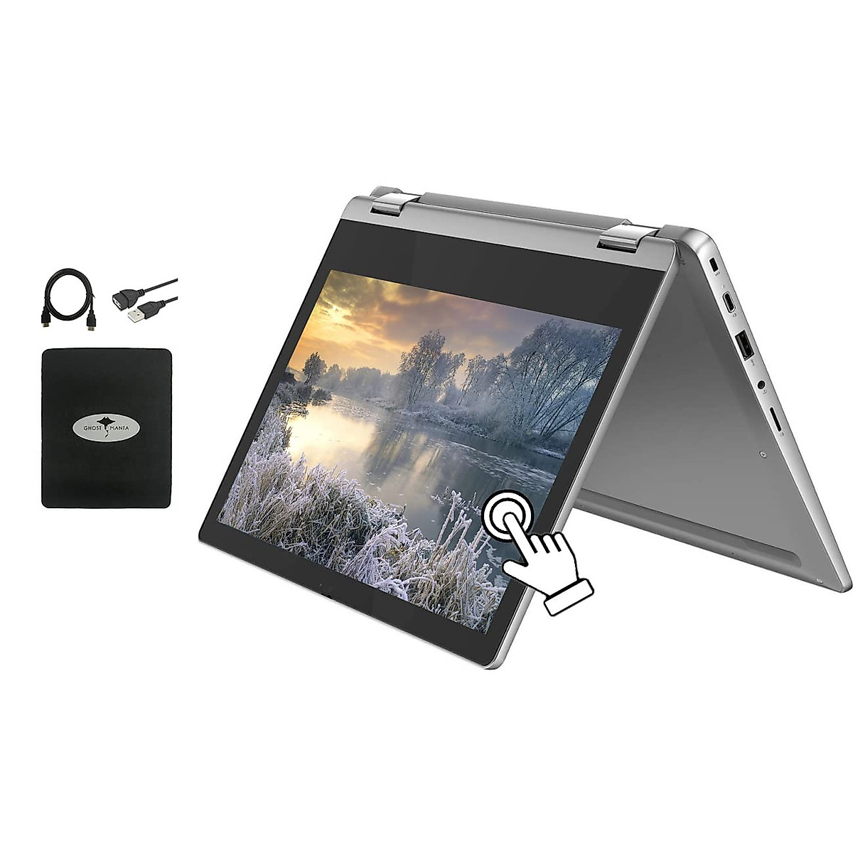 Lenovo 2021 Newest Flex 3 11.6" HD Touchscreen 2-in-1 Convertible Chromebook Laptop, 8-Core MediaTek MT8183 CPU, 4GB Memory, 32GB eMMC, WiFi 5, Chrome OS, Arctic Grey, w/GM Accessories