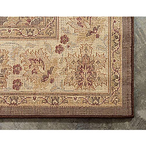 Unique Loom Voyage Collection Traditional Oriental Classic Intricate Design Area Rug, 5' 3" x 8' Rectangle, Brown/Cream
