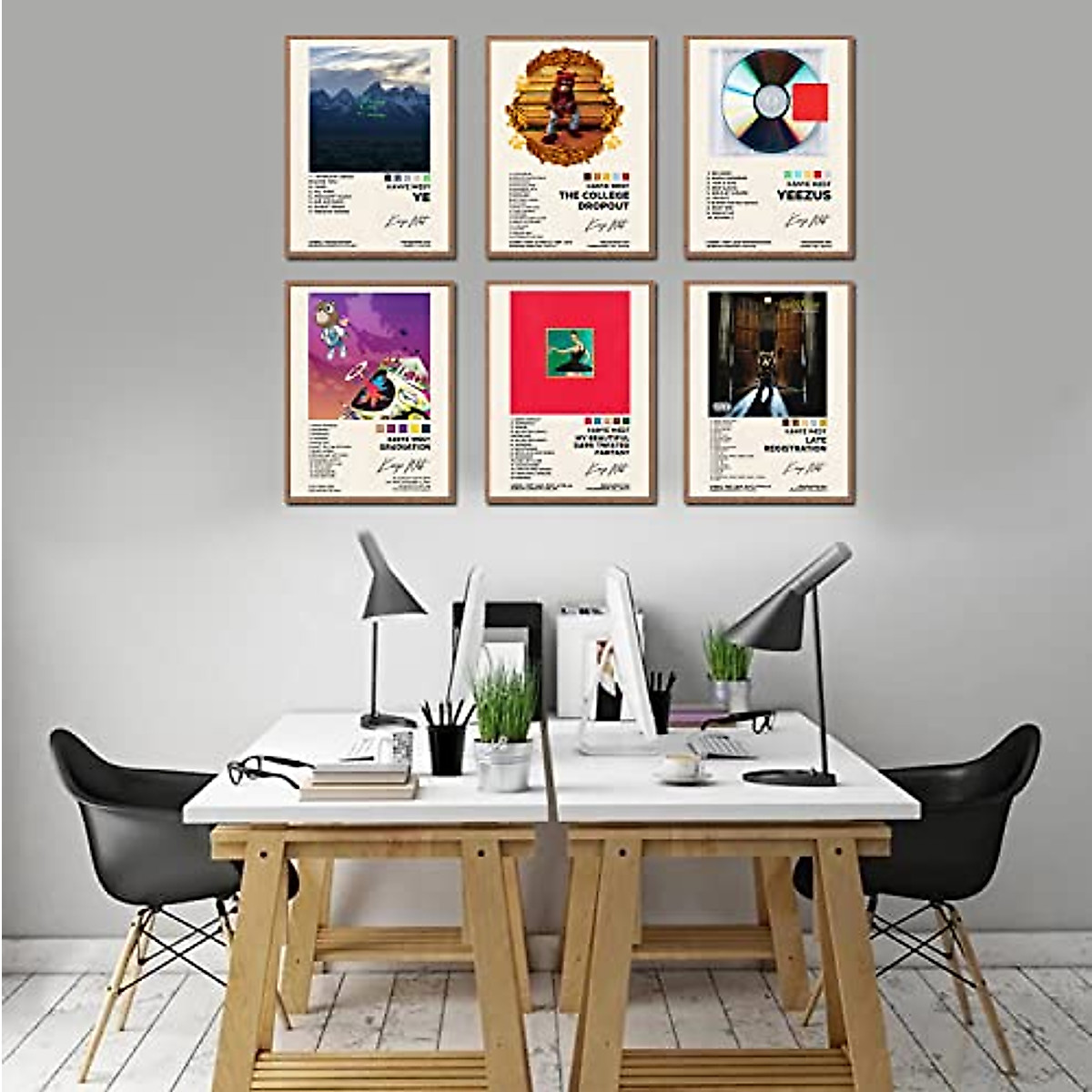 Kanye West Poster Fine Line Poster Harry's House Music Album Poster Cover Signed Limited Poster Canvas Wall Art Room Aesthetics Decor Set of 6 Unframe 8x10 inch (Kanye West Poster)