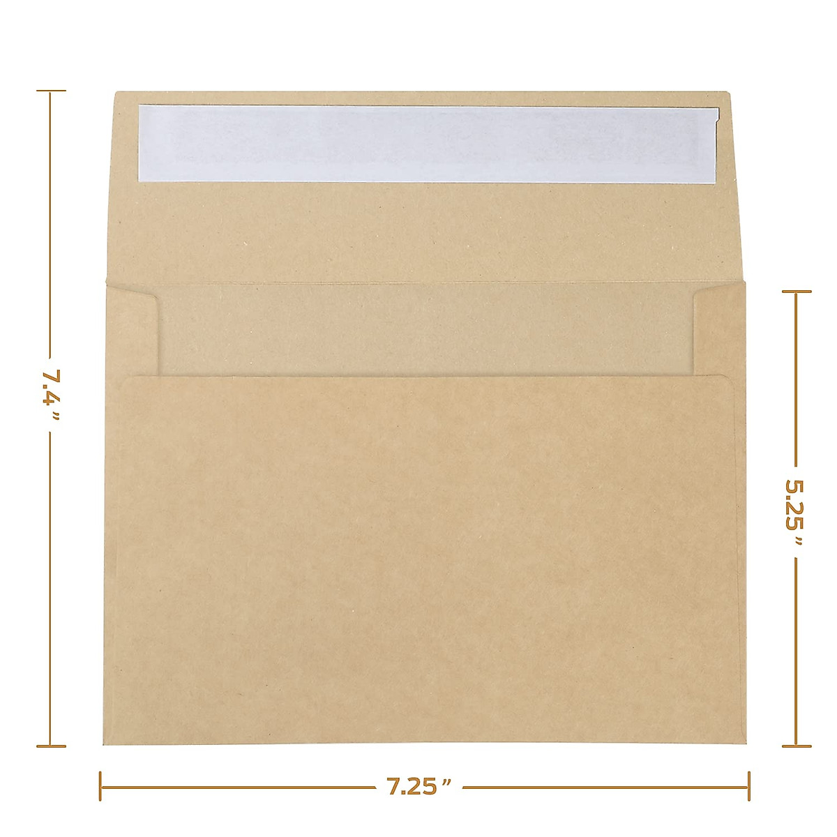 A7 Printable Brown Kraft 5x7 Envelopes 150 Pack, Ohuhu A7 5-1/4 x 7-1/4 Inch, Eco-Friendly A7 Envelopes for 5x7 Cards Invitation Wedding Chirstmas Photo Shower Birthday Party - Peel, Press & Self Seal