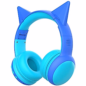 gorsun Bluetooth Kids Headphones with 85dB Limited Volume, Children's Wireless Bluetooth Headphones, Foldable Bluetooth Stereo Over-Ear Kids headsets - Blue