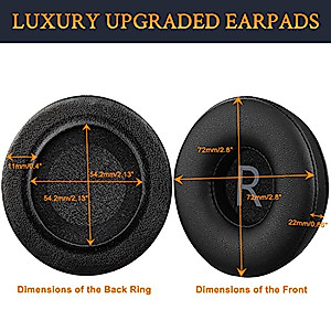 SOULWIT 70mm Earpads Replacement for JBL Tune 450BT (T450BT)/Tune 460BT(T460BT)/Tune 500BT (T500BT)/Tune 510BT/Tune 520BT/Tune 660NC, Ear Pads Cushions for JR 300BT/JR300/JR 310BT/JR310 - Black