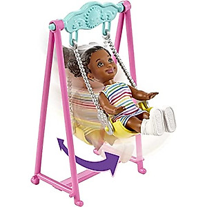 Barbie Skipper Babysitters Inc Playset with Skipper Doll, Toddler Small Doll, Working Bounce House, Swing & Accessories