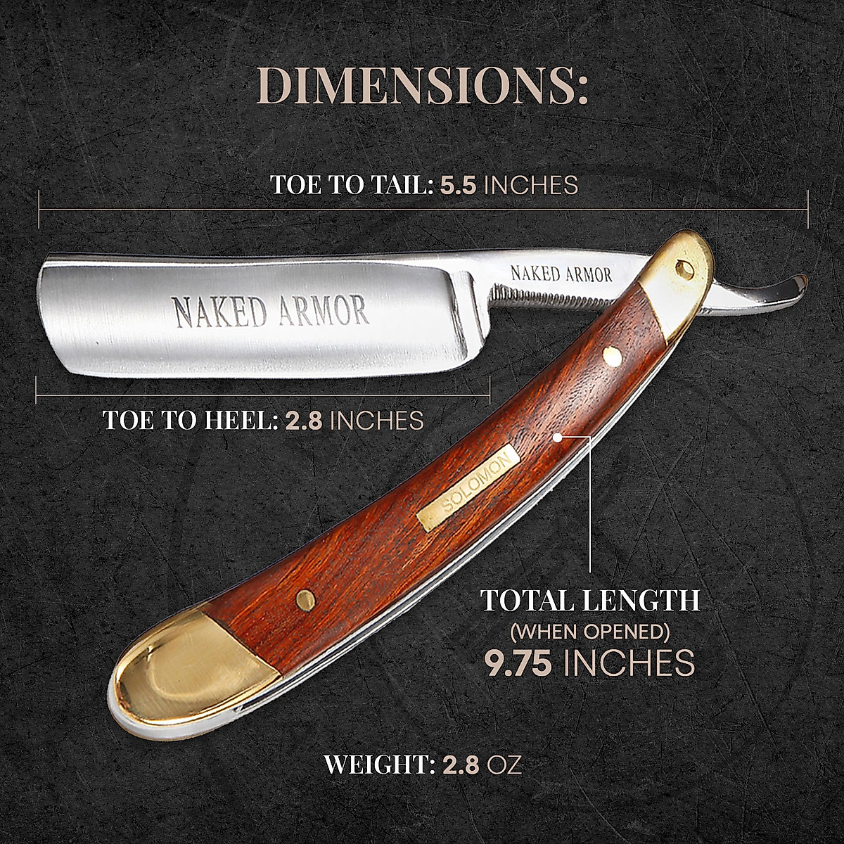 Best Straight Razor - Shave Ready Straight Edge Razor, Japanese Steel + Biblical Wood Straight Razor for Men, Barber Approved Straight Razor, Mens Straight Razor, Leather Case, Close Shave, Great Gift