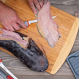 Wild Fish 7-Piece Fillet Set - Knives for Fishing: Fillet, Bait & Frozen Fish Knife with Sharpener, Cutting Board and Carry Case.