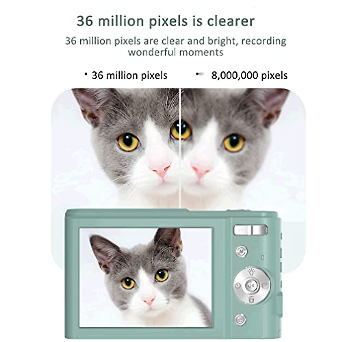 QSYY Boys and Girls Children's Digital Camera-36 Million Pixels, 16X Digital Zoom, with 32GB SD Card, High-Definition 1080P Rechargeable Mini Camera, Suitable for Students, Teenagers, Children,Purple