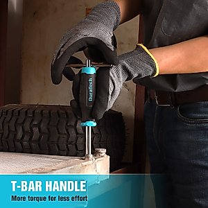 DURATECH Multi-bit Screwdriver Set, 18-in-1 Screwdriver with T-bar and Precision Screwdriver Stored in Shaft, Phillips/Slotted/Torx/Square, Professional All in One Tool Kit for Repairing