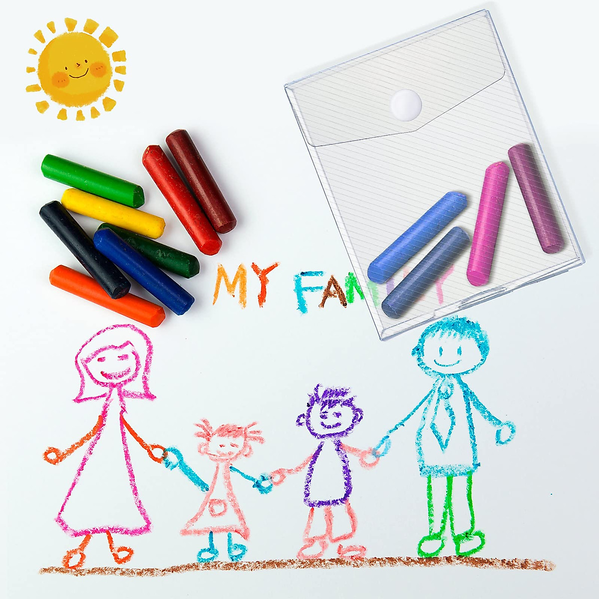 Pajean 10 Pieces Crayon Storage Containers Back to School Clear Plastic Crayon Case Crayon Organizer Boxes for Kids, Cards Small School Supplies Organizers Boxes