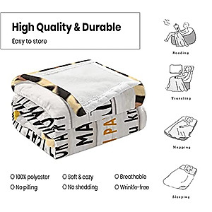 JERHTUO Gifts for Mom from Son, Love Letter Personalized Flannel Throw Blanket Birthday Christmas Thanksgiving Gifts Fits Couch Sofa Bedroom 50"x60"