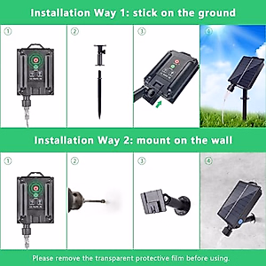 Blingstar Halloween Lights Solar Christmas Lights 16Inch 10Tubes 360LED Meteor Lights Outdoor Waterproof Falling Rain Lights Halloween Decoration Lights for Tree Fence House Patio Party, Green