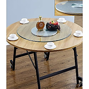 Lazy Susan Turntable Large Tempered Glass Turntable Dining Table Turntable 70-100cm Heavy Duty Lazy Susan Turntable with Alloy Bearing, Gold (Color : 7mm/0.3in, Size : 70cm/27.6in)