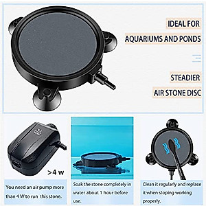 Pawfly Aquarium 4 Inch Air Stone Disc Bubble Diffuser Release Tool for Air Pumps Buckets Fish Tanks Ponds DWC Reservoirs and Circulation System