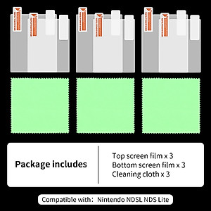 OSTENT 3 x Ultra Clear Screen Guard Film LCD Protector for Nintendo NDS Lite NDSL