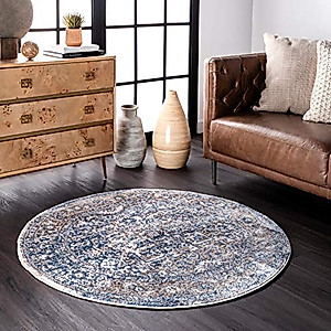 nuLOOM Lilah Vintage Medallion Area Rug, 9x12, Light Blue