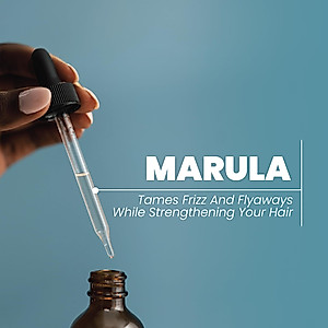 Organic Marula Oil for Face and Hair, 100% Virgin Moisturizing Beauty Oil - Cold Pressed, Natural Anti-Aging Formula - Non-greasy, Unrefined, Rich in Omegas & Antioxidants - 2oz.