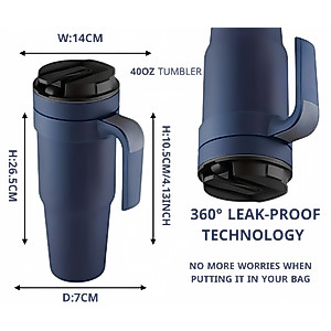 Sama Goods Cafeteria Coffee Mug with Handle for Hot and Cold Drinks, Travel Mug (auter space blue), 40 OZ, FC094