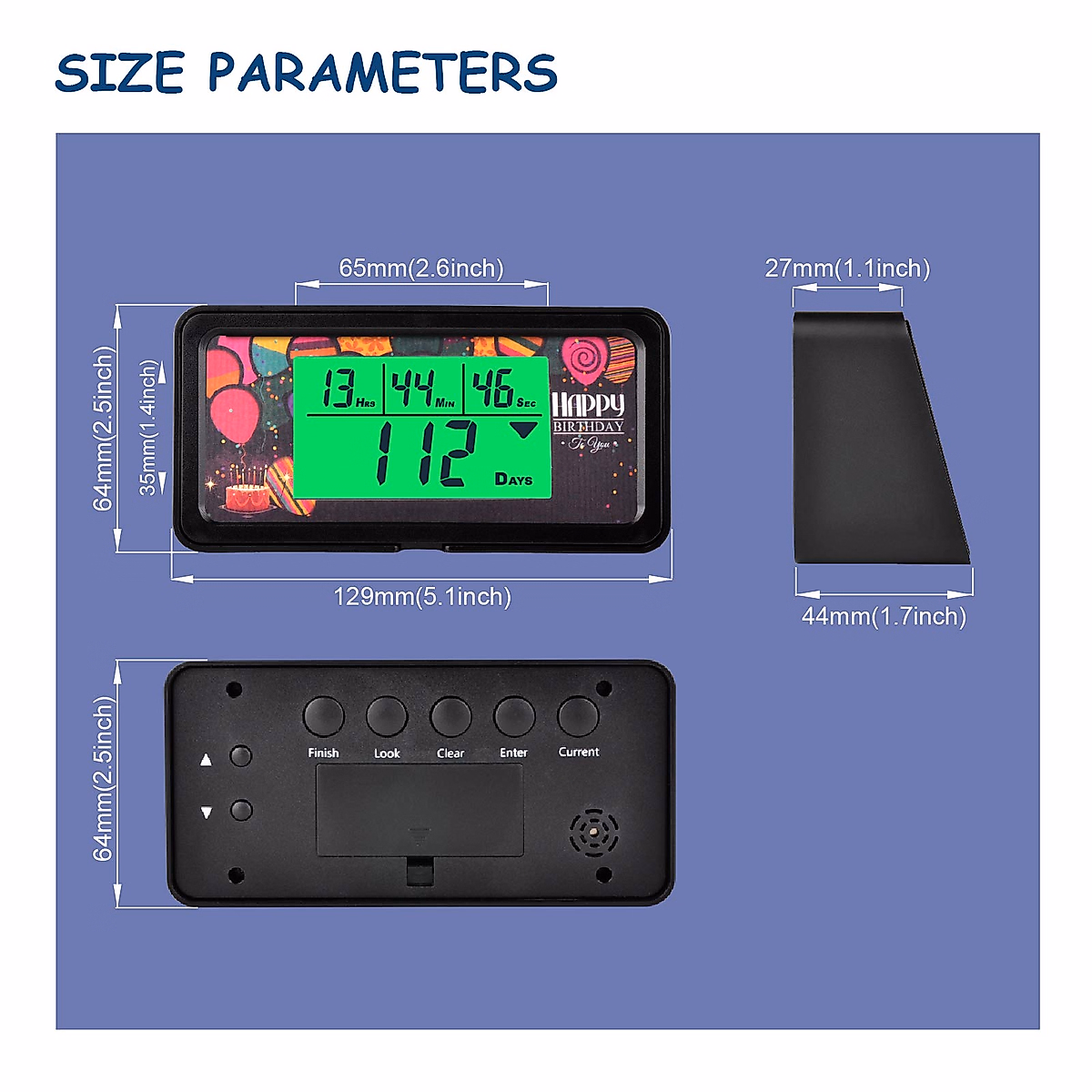Jayron Backlight Digital 9,999 Days Countdown Timer Big LCD Display Count Down for Retirement Wedding Vacation Christmas Event Classroom Cruise