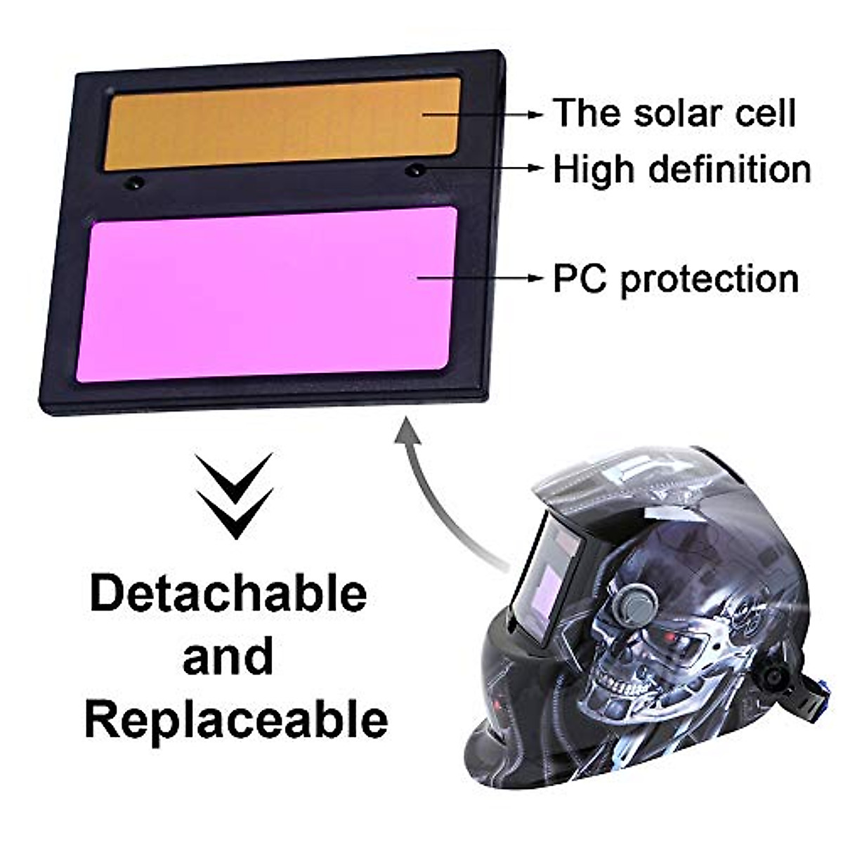 Welding Helmet, TEKWARE Solar Power Auto Darkening Welding Hood Welder Mask Breathable Grinding Helmets with Adjustable Shade Range 4/9-13