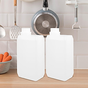 Baluue 1L Plastic Jug Bottle, High Capacity HDPE Plastic Gallon Jug with Leak-Proof Screw-On Cap Empty Refillable Water Jug Food Grade Liquids Container for Water Sauces Soaps Detergents