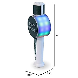 Singing Machine Wireless Karaoke Microphone for Kids & Adults, Party Machine Mic (White) - Portable Handheld Bluetooth Microphone with Speaker & Voice Changer Effect - Karaoke Mic for Singing