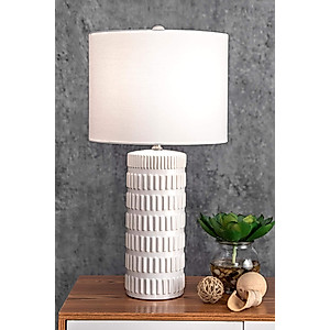 nuLOOM NPT43AA Franklin 25" Ceramic Table Lamp, (Height), White