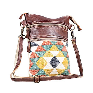 Myra Bags Awesome Twosome Canvas, leather & Rug Crossbody Bag S-1910