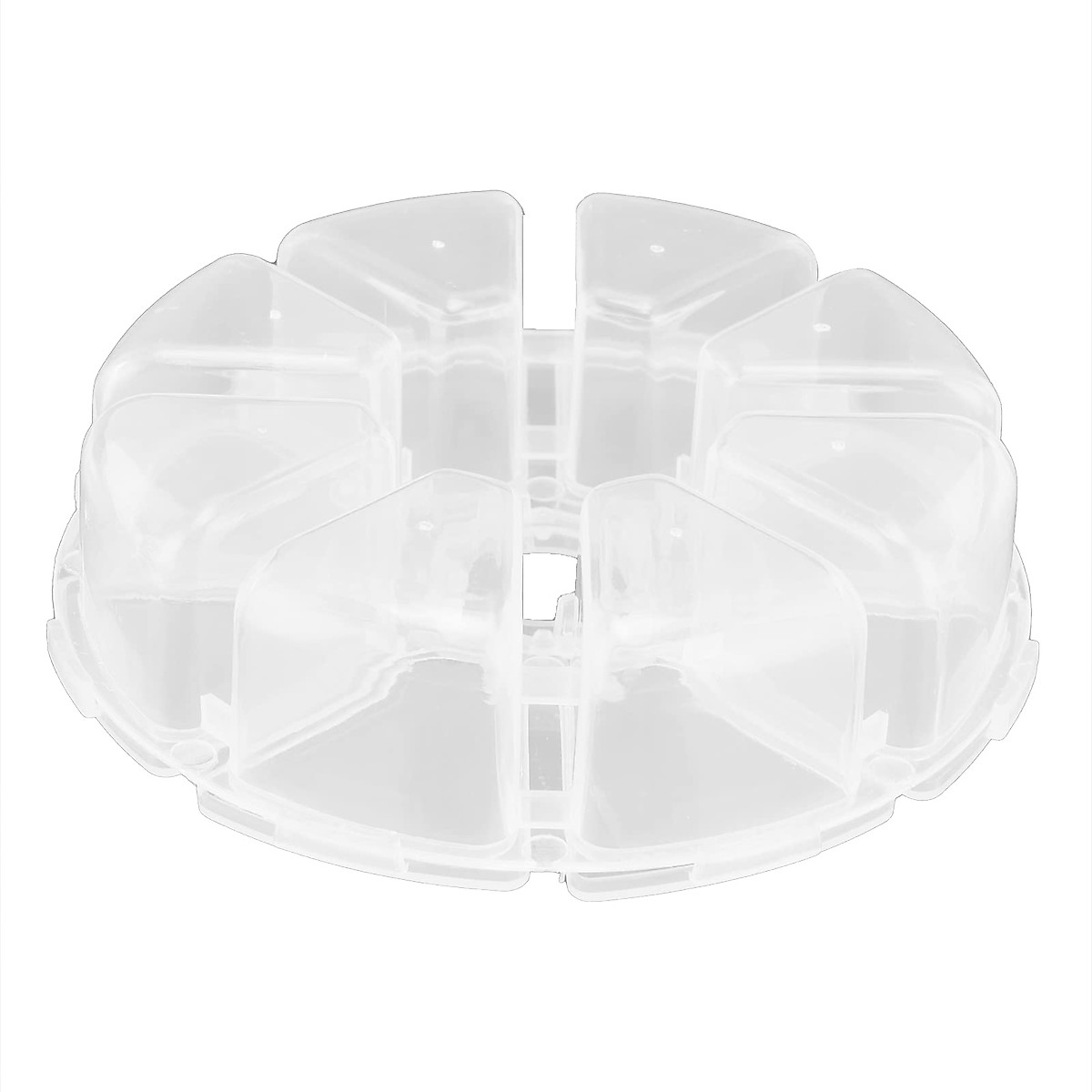Agatige 8 Grids Storage Jewelry Box, Plastic Material Round Storage Containers Craft Storage for Hand‑Made Loose Beads