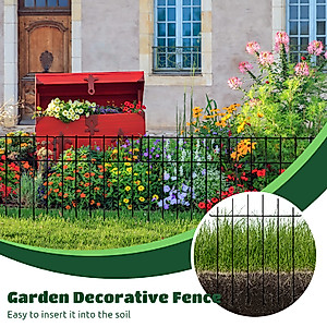 20 Pack Animal Barrier Fence: Decorative Garden Fence No Dig|Rustproof Metal Wire Fencing Border Animal Barrier for Dog Rabbits Ground Stakes Outdoor Yard Patio - Total Length 17 in(H) X 21.6 Ft(L)