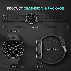 SKG V9C Smart Watch for Men Women, Smartwatch with GPS for Android & iPhone, Fitness Tracker with Heart Rate, SpO2, Sleep Monitor, IP68 Waterproof, Multi-Sports, Dials, Outdoor Compass, Ideal Gift