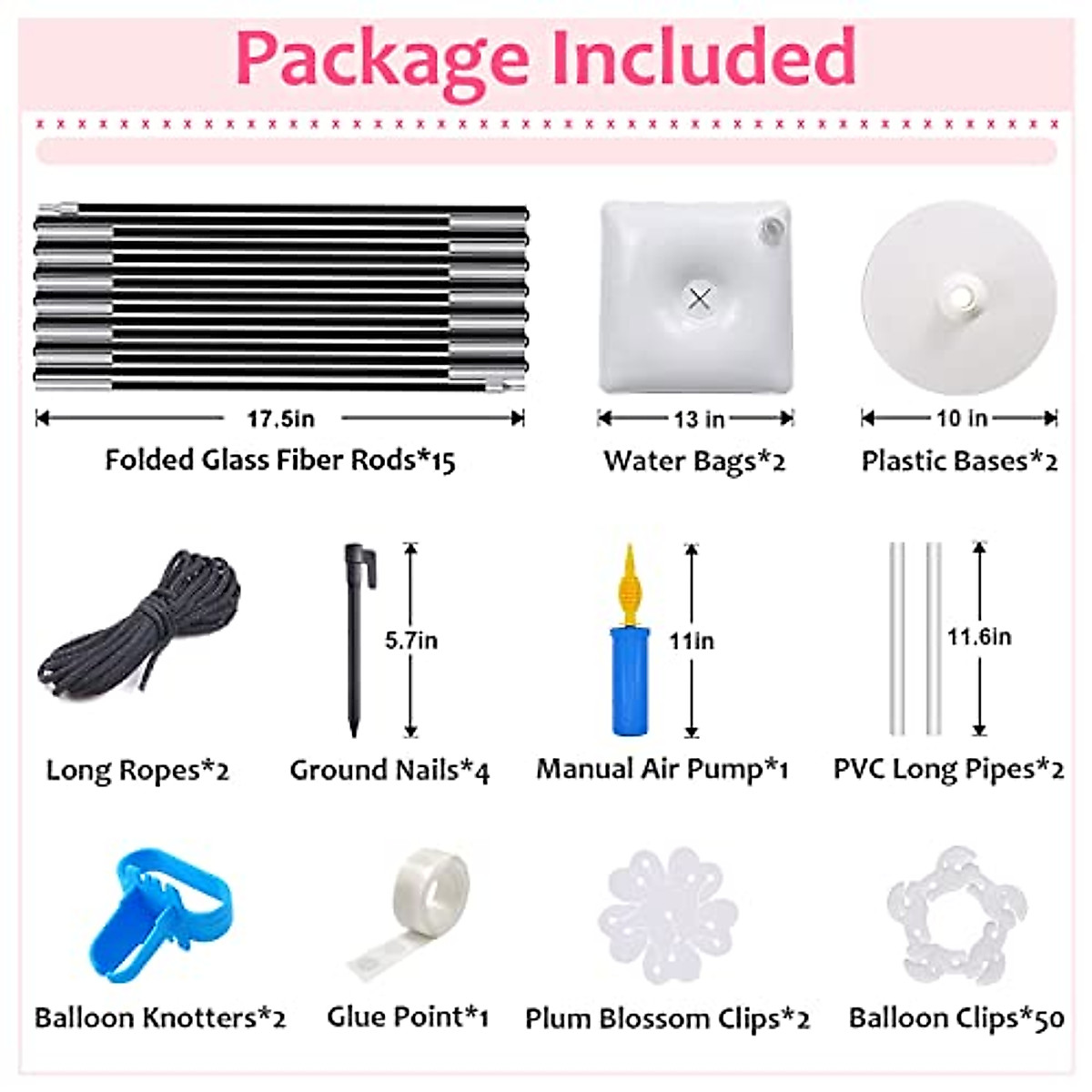 Anbeser Balloon Arch Kit - 9FT Tall &10FT Wide Adjustable Balloon Arch Stand with Water Bases for Baby Shower, Wedding, Birthday, Graduation, Kids Party Decorations