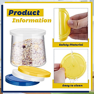 Tessco 24 Pieces Yogurt Jar Lids 2.64 Inches Plastic Replacement Lids Covers Yogurt Canning Lids Yogurt Container Lids Compatible with Oui Yogurt Jars for Cookie Coffee Supplies Glass Jars Containers