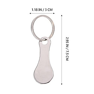 TOYANDONA 4Pcs Shopping Trolley Tokens Key Rings Stainless Steel Key Rings Portable Trolley Removers