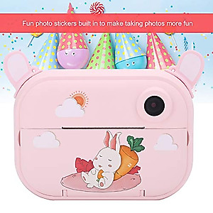 Digital Camera for Children, Cartoon Camera Portable Kids Mini Digital Camera Automatically Print Photo 2.4inch High Definition Screen