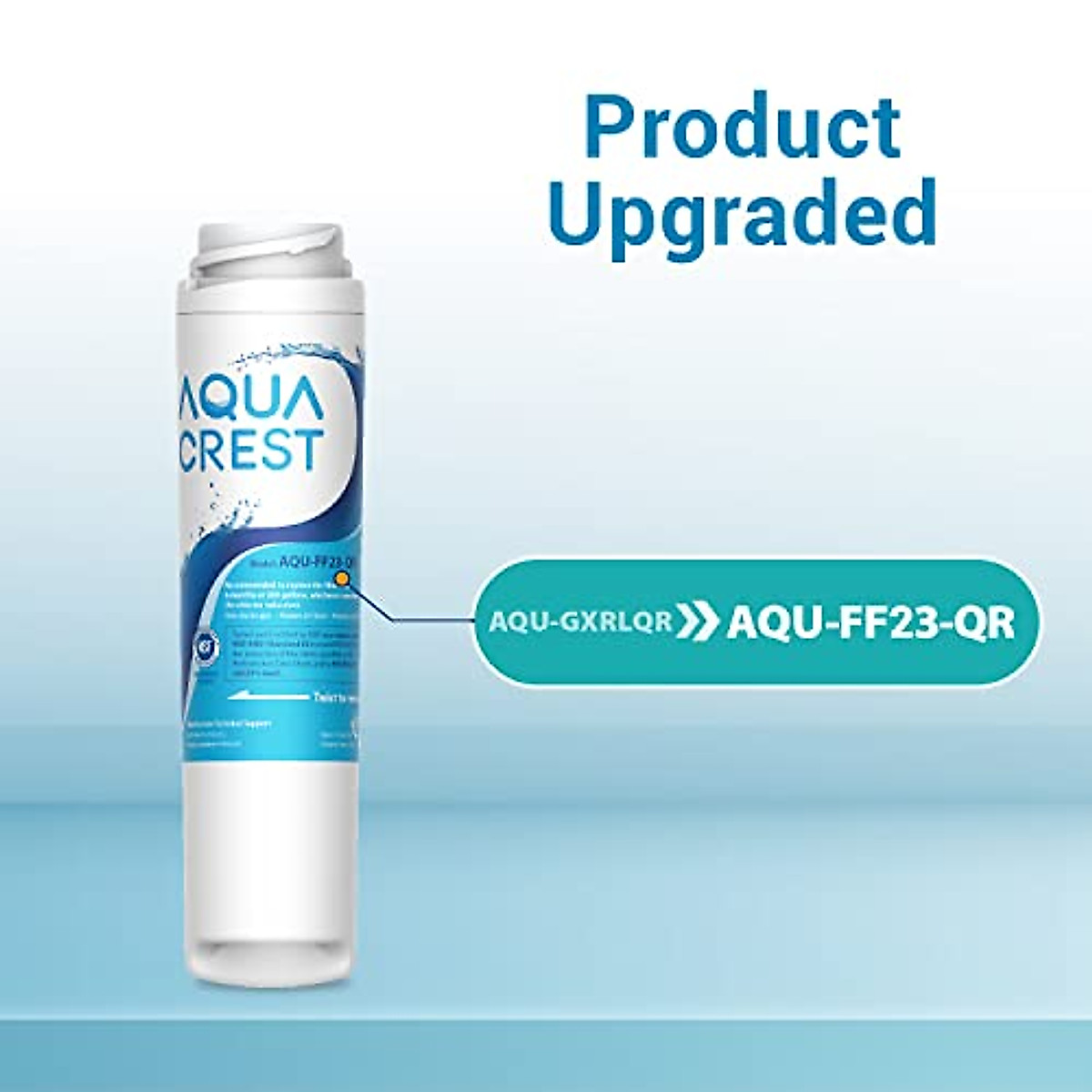 AQUACREST GXRLQR Undersink Inline Water Filter, NSF 42 Certified, Reduces Chlorine, Taste&Odor, Replacement for GE SmartWater Twist and Lock in-Line GXRLQR Water Filter (Pack of 3)
