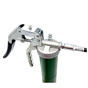 LockNLube Heavy-Duty Pistol Grip Grease Gun. Includes our patented LockNLube® Grease Coupler (Locks On, Stays On, Won't Leak!) plus a high-quality 20" hose and in-line hose swivel