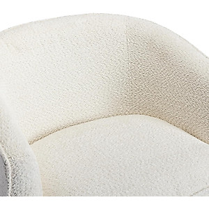 Swivel Barrel Chair, Comfy Round Accent Sofa Chair for Living Room, 360 Degree Swivel Barrel Club Chair, Leisure Arm Chair for Living Room Bedroom Office Waiting Rooms (Color : Beige)