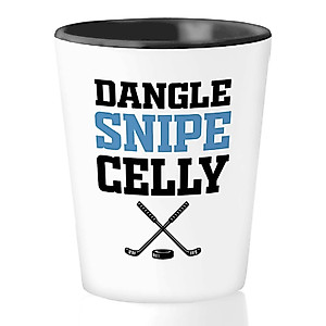 Bubble Hugs Hockey Shot Glass 1.5oz - Dangle Snipe Celly - Funny Hilarious Quote for Ice Hockey Player Coach Fan Hockey Puck Sports Lover
