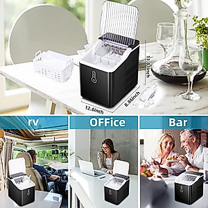 Countertop Ice Maker Machine, Portable Compact Ice Cube Maker with Ice Scoop & Basket, 26Lbs/24H Ice Machine for Home/Kitchen/of