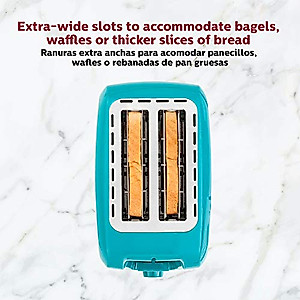 Holstein Housewares - 2-Slice Toaster with 7 Browning Control Settings, Teal/Stainless Steel - Great to Toast Bread, Bagels and Waffles