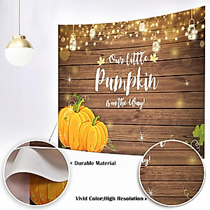 Mocsicka Pumpkin Baby Shower Backdrop Our Little Pumpkin is on The Way Rustic Wood Background Autumn Boy Girl Baby Shower Party Decor Banner Fall Baby Shower Backdrops (7x5ft)