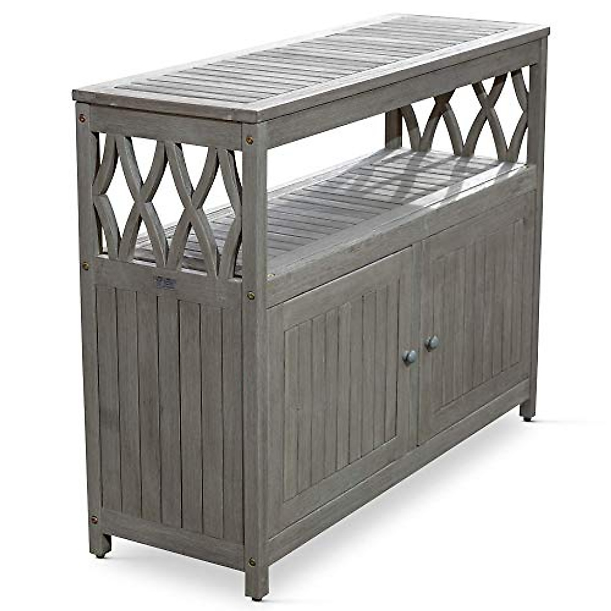 DTY Outdoor Living Longs Peak Eucalyptus Sideboard, Driftwood Gray