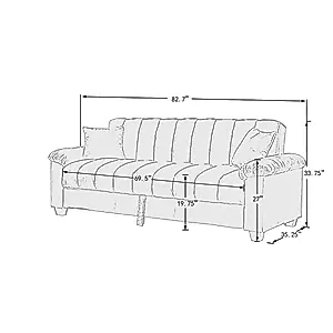 Legend Vansen Velvet Storage Convertible Sofa Bed Sleeper Couch Sofabed, Brown